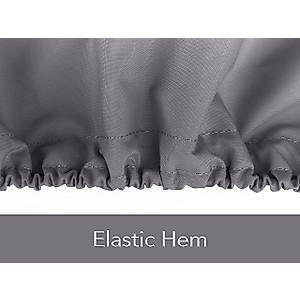 Covermates Outdoor Round Ottoman Cover - Water Resistant Polyester, Drawcord Hem, Mesh Vents, Seating and Chair Covers, 36DIAMETER x 25H, Charcoal