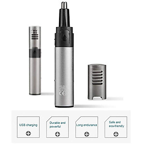Valentine's Day Carnival Nose Hair Trimmer, Electric Nose Hair Trimmer Portable Nasal Hair Shaver Cutting Machine, USB Charging, Low Noise (Gray)