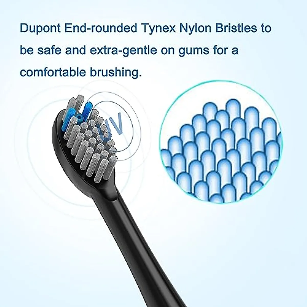 Replacement Flossing Toothbrush Heads(6-pc) Fit for Waterpik Sonic Fusion 2.0 SF-01, SF-02, SF03 & SF-04 Tooth Brush Refill Pisoniclea(SF-Black)