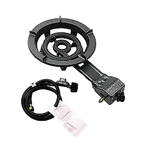 COOKAMP Propane Burner, Low Pressure Single Burner Camping Stove With Regulator And Hose,Portable Gas Stove For Camping Outdoor Cooking SH80 (SH80)