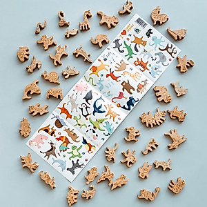 Stacking Blocks 42 pcs Large Gift Set Wooden Balancing Game Funny Animals Building Blocks Wooden Kids Blocks in Gift Box Balance Toy Stack Game Holiday Birthday Gift Wooden Stacking Toy Funny Anim-42