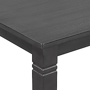 WOZNLA Room 6-Piece Farmhouse Dining Set | Rustic Wood Table with Cushioned Chairs, Bench, and Sturdy Base | Family-Friendly Kitchen Furniture | Comfortable Seating for Memorable Meals, Gray