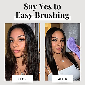 Lily England Detangler Brush & Hair Comb Set - Lightweight Hair Brush & Wide Tooth Comb for Women & Kids - Smooth Detangling Brush & Comb for Curly Hair, Straight, Dry, Fine, & Thick Hair, Rose Gold