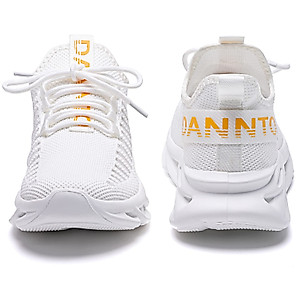 Dannto Men Women Running Shoes Breathable Walking Sneakers Lightweight Athletic Tennis Casual Sport Gym Fashion Blade,Brown,44,Men Size 11 /Women Size 12