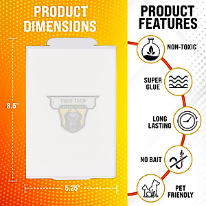 TwinTech Glue Traps for Mice - 36-Pack Pre-Baited Glue Boards for Mice - Extra Strength Sticky Mouse Traps Indoor for Home - Mice Glue Traps - Peanut Butter Scented Bug Glue Pads, Glue Mouse Traps