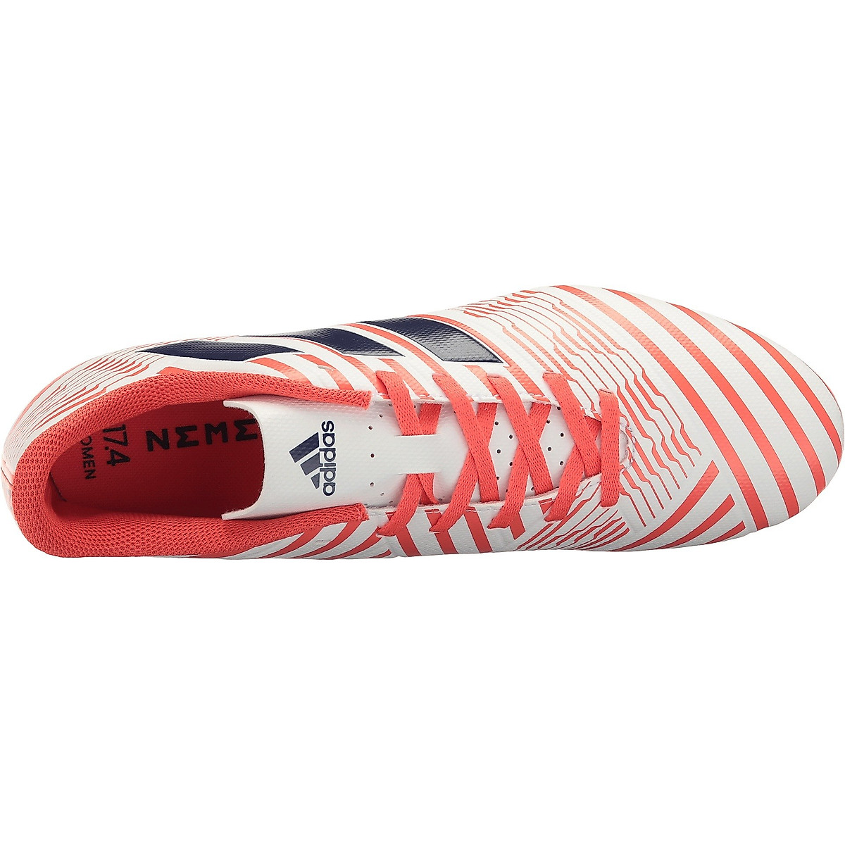adidas Women's Nemeziz 17.4 FG W Soccer Shoe, White/Mystery Ink/Easy Coral, 9.5 Medium US