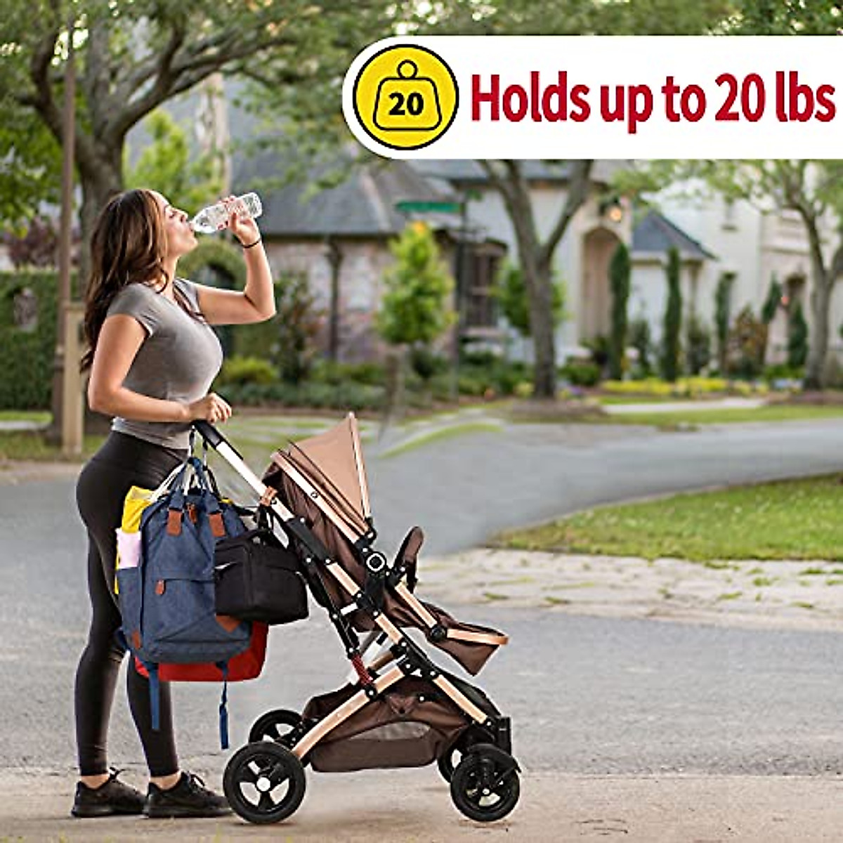 XIBAO 4PCS Stroller Hooks, Stroller Organizer Hook Clip, Convenient Stroller Accessories Mommy Bag Hooks, for Hanging Diaper Bags Purse (Black)