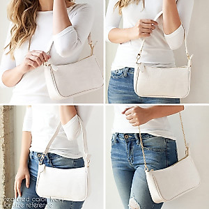 Classic Vegan Leather Small Crossbody Handbag - Rectangle Camera Travel Purse Satchel Shoulder Messenger Bag (Mini Satchel Tote - Embossed Beige)