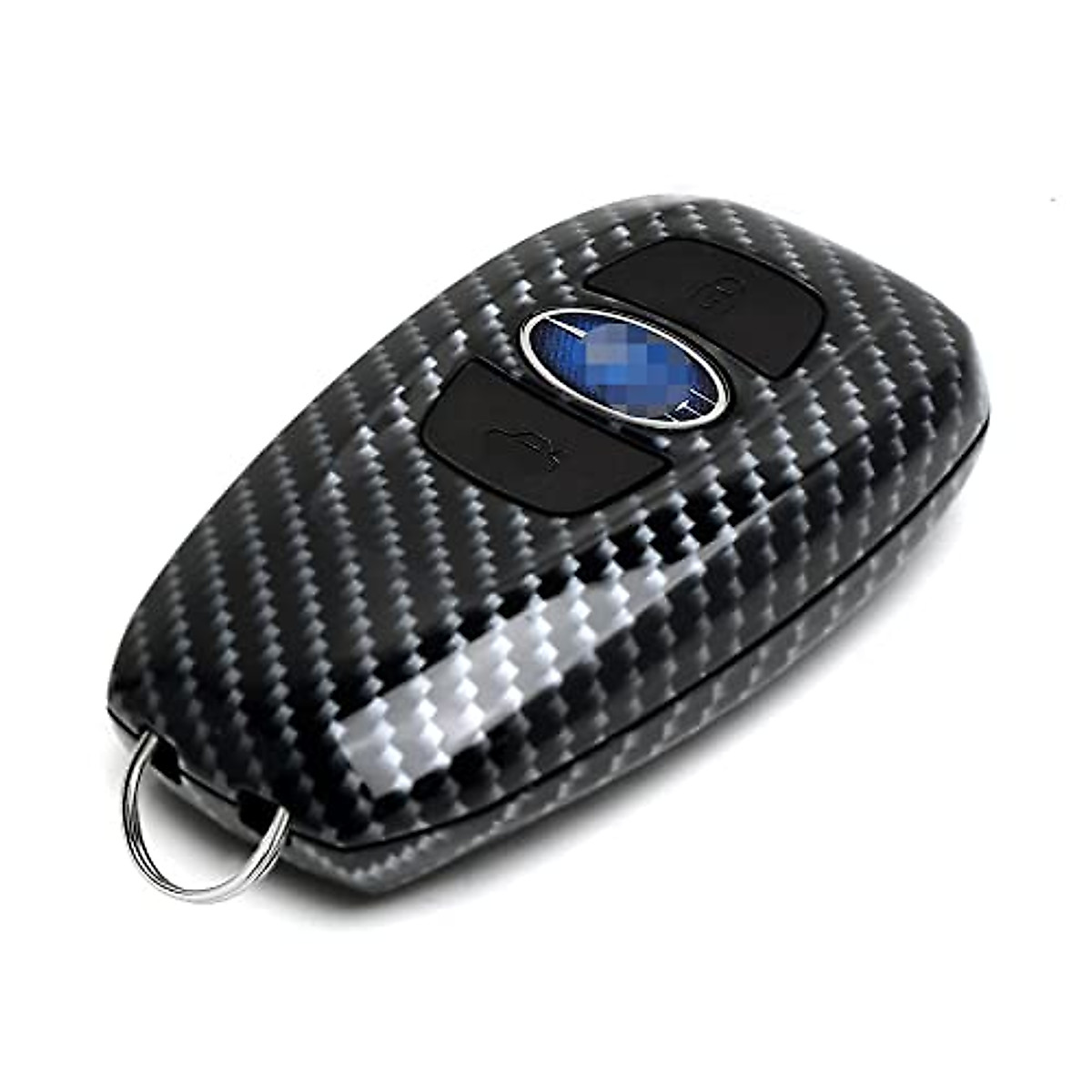 iJDMTOY Black Carbon Fiber Pattern Key Fob Cover Compatible with Subaru 2013-up BRZ, 15-up Legacy Outback Crosstrek, 16-up WRX/STi, 17-up Forester Impreza Keyless Fob