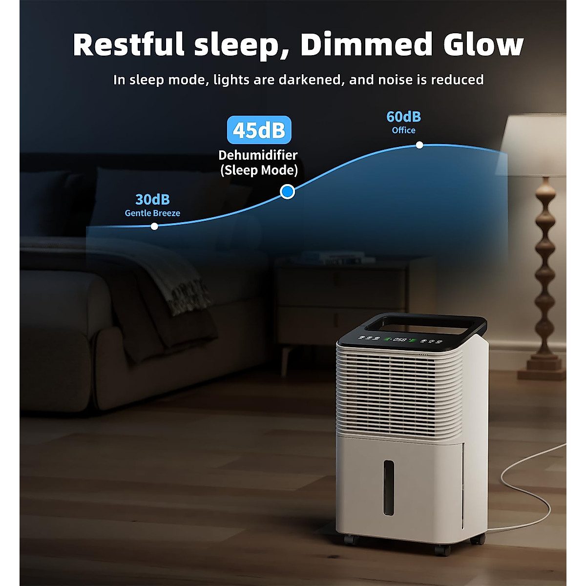 TABYIK 30 Pint Dehumidifier for Basement, with Drain Hose for Large Bedroom Bathroom, with Auto Humidity Control, 24H Timer