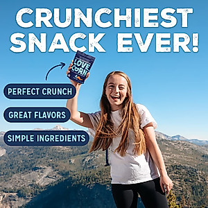 LOVE CORN Fab Four - Sea Salt, BBQ, Salt & Vinegar, Hot Spicy 0.7oz x 20 Delicious Crunchy Corn Healthy Family Snacks Gluten Free, Kosher, NON-GMO Alternative for Chips, Nuts, Crackers Pretzels