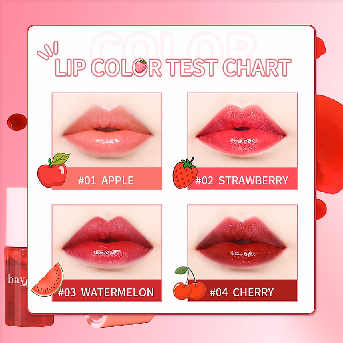 Charm Kiss 4 Colors Lip Tint Stain Set, Matte Velvet Lip Tint Watery Lip Stain Mini Liquid Lipstick, Natural Shimmery Lip Tint Stain Lip Color Makeup,