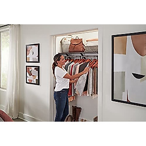 Rubbermaid 48" Premium Wood Shelving Kit with Hanging Rod, Mahogany, Laundry, Closet, Home, Organization, Shelving