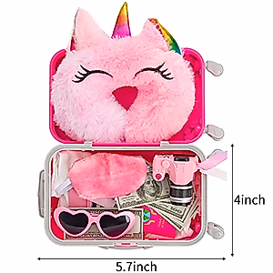 BDDOLL 18 Inch Girl Doll Clothes Accessories Travel Play Set Including Suitcase Luggage, Unicorn Dress, Sunglasses, Camera, Computer, Phone, Ipad,Travel Pillow fit 18 Inch Doll