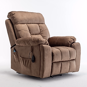 Lifeand Lift Relax Sofa Furniture Living Room Power Elderly Electric Lounge Chair, Antique Brown