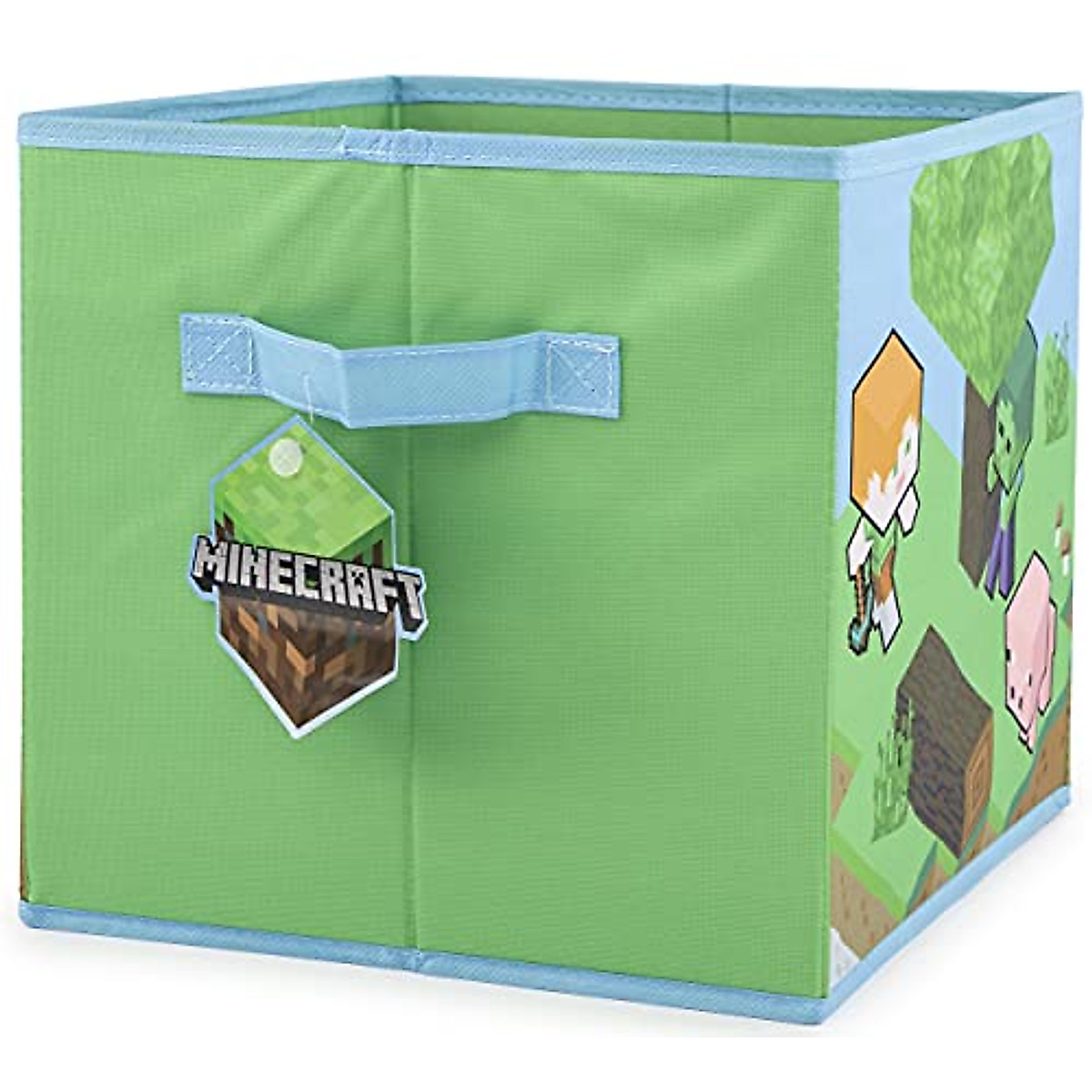 Jay Franco Minecraft Life 2 Pack Collapsible Cube Storage Bins – Kids Foldable Organizer with Handles (Official Minecraft Product)