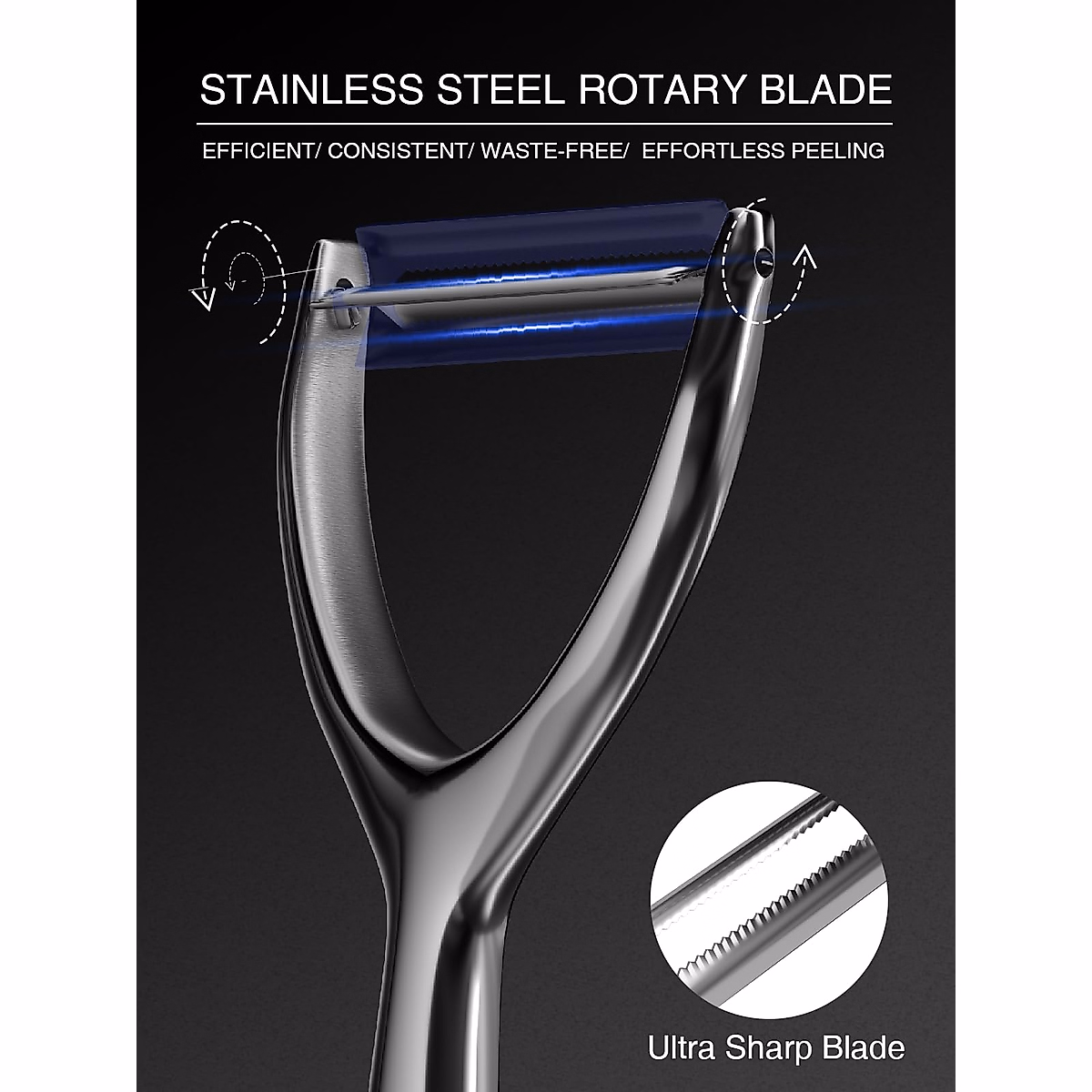 SimCoker Vegetable Peeler For Kitchen, Premium Potato Peelers 304 Stainless Steel, Ultra Sharp Blade, Ergonomic Non-Slip Handle, 5 Years Of Warranty…