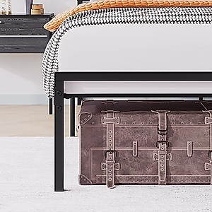 GAOMON Full Size Bed Frame with Headboard, Metal Full Bed Platform Frame No Box Spring Needed, 14 inch Black Heavy Duty Easy to Assemble Mattress Foundation