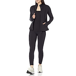 Amazon Essentials Women's Active Sweat Zip Through Jacket, Black, XX-Large