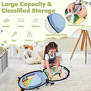 Goplus Kids Luggage, 16’’ Carry on Suitcase with LED Wheels, Waterproof Hard Shell, Lightweight Rolling Luggage for Travel, Birthday Christmas Gifts for Toddlers, Children, Boys, Girls (Black,White)