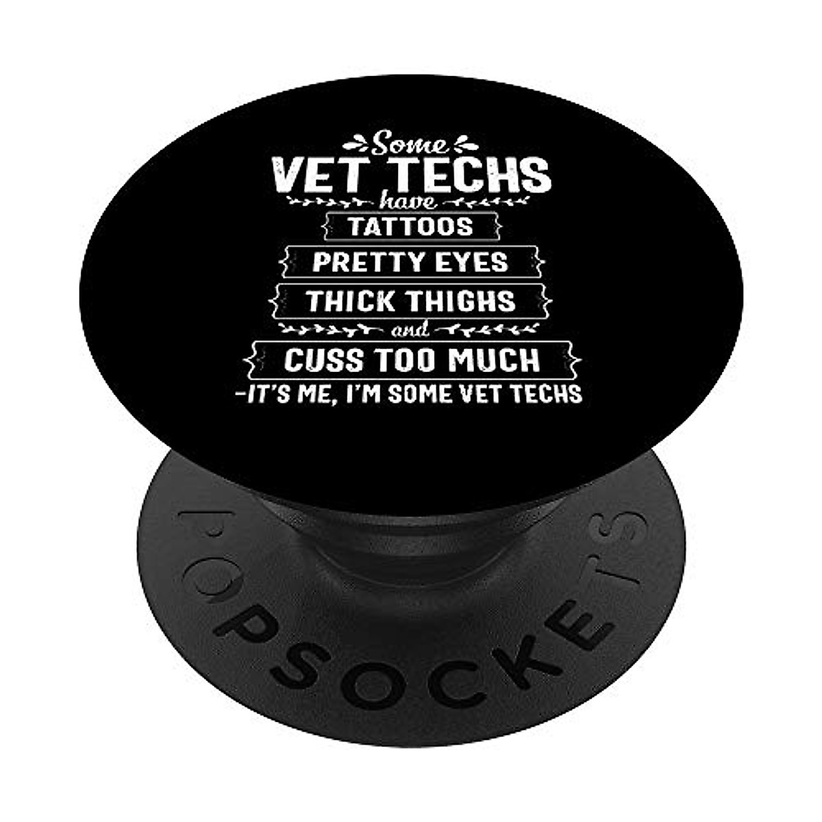 Funny Vet Tech Tattoos Veterinary Assistant Animal Gift PopSockets PopGrip: Swappable Grip for Phones & Tablets