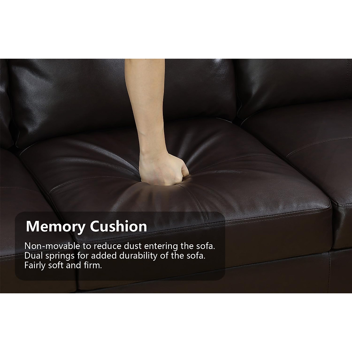 SIENWIEY Sectional Couch for Living Room Furniture Sets, Brown Leather Couch L Shape Couch Faux Leather Sofa Living Room Sofa with Chaise 2 Piece Using for Living RoomBrown,Facing Left Chaise