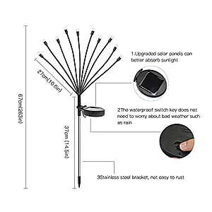 INFLELOS Solar Garden Lights - New Upgrade Solar Swing Lights, Wind Swing, Solar Outdoor Lights, Garden Patio Decor, High Flexible Wire and Heavy Duty Bulb Base, Warm White (2-Pack)