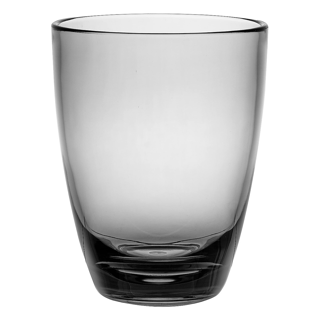 KLIFA- ETON- 15.2 ounce, Set of 6, Acrylic Tumbler Drinking Glasses Cups, BPA-Free, Stackable Plastic Drinkware, Dishwasher Safe, Gray-Black