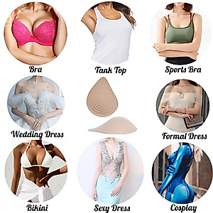 Miayon Cotton Breast Forms False Breast Prosthesis Sponge Boob Bra Insert Pad for Mastectomy Breast Cancer Support Women (D/E-Cup)