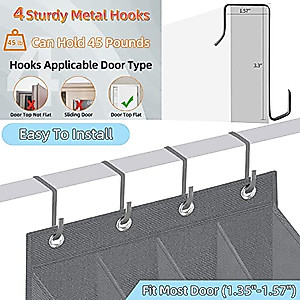 TIOYOTY Over The Door Shoe Organizer and 4 Pack Over The Door Hooks
