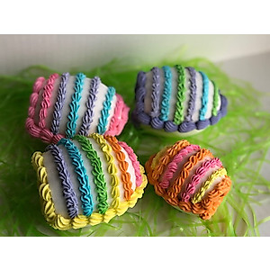 Striped Panoramic Sugar Egg, single; perfect for Easter baskets, gifts for children, centerpiece