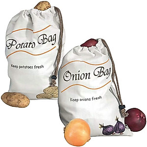 Miles Kimball Potato & Onion Sprout-Free Vegetable Storage Bags - White