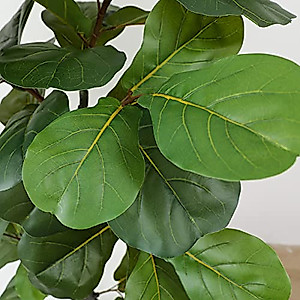 LUWENER 6ft Artificial Plant Fiddle Leaf Fig Tree,Faux Ficus Lyrata in Pot,Ficus Fake Plant Artificial Trees for Office Indoor Outdoor Garden Living Room Home Decor(1PCS)