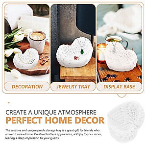 Zerodeko Angel Wings Heart Tray Trinket Earrings Ring Candy Storage Holder Candy Chocolates Jewelry Key Holder Decorative Dish Jewelry Holder White