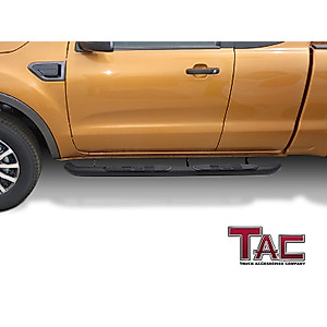 TAC Side Steps Running Boards Fit 2019-2023 Ford Ranger Super Cab Truck Pickup 3” Texture Black Side Bars Nerf Bars Off Road Accessories