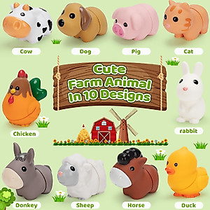 V-Opitos 10 Pack Farm Animal Matching Toys, Montessori Gifts for 1-3 Year Old Toddlers