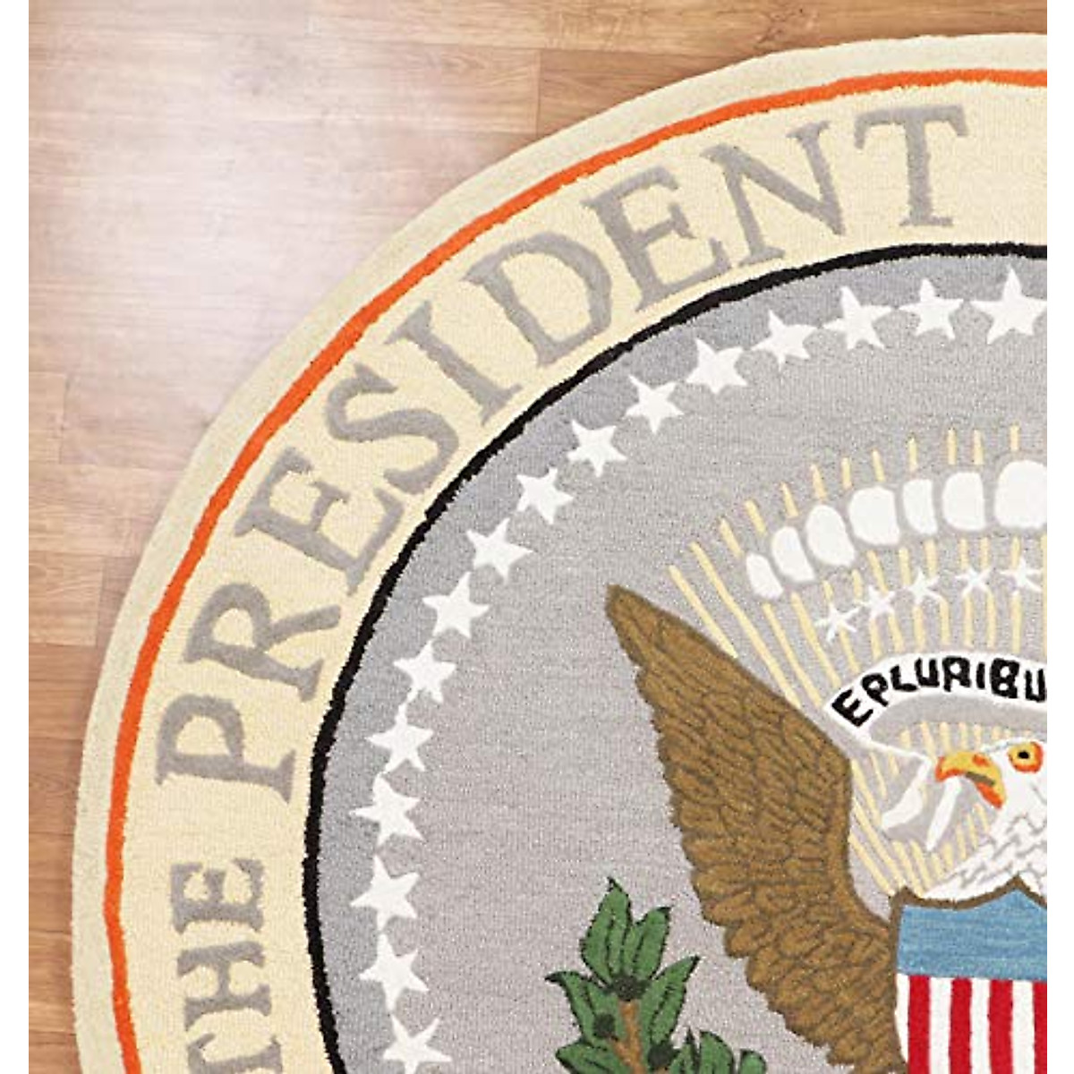 Eagle USA Pluribus Unum Seal Of The President United States Of America Handmade Tufted 100%Woolen Round Area Rugs & Carpet (4'x4' Round)