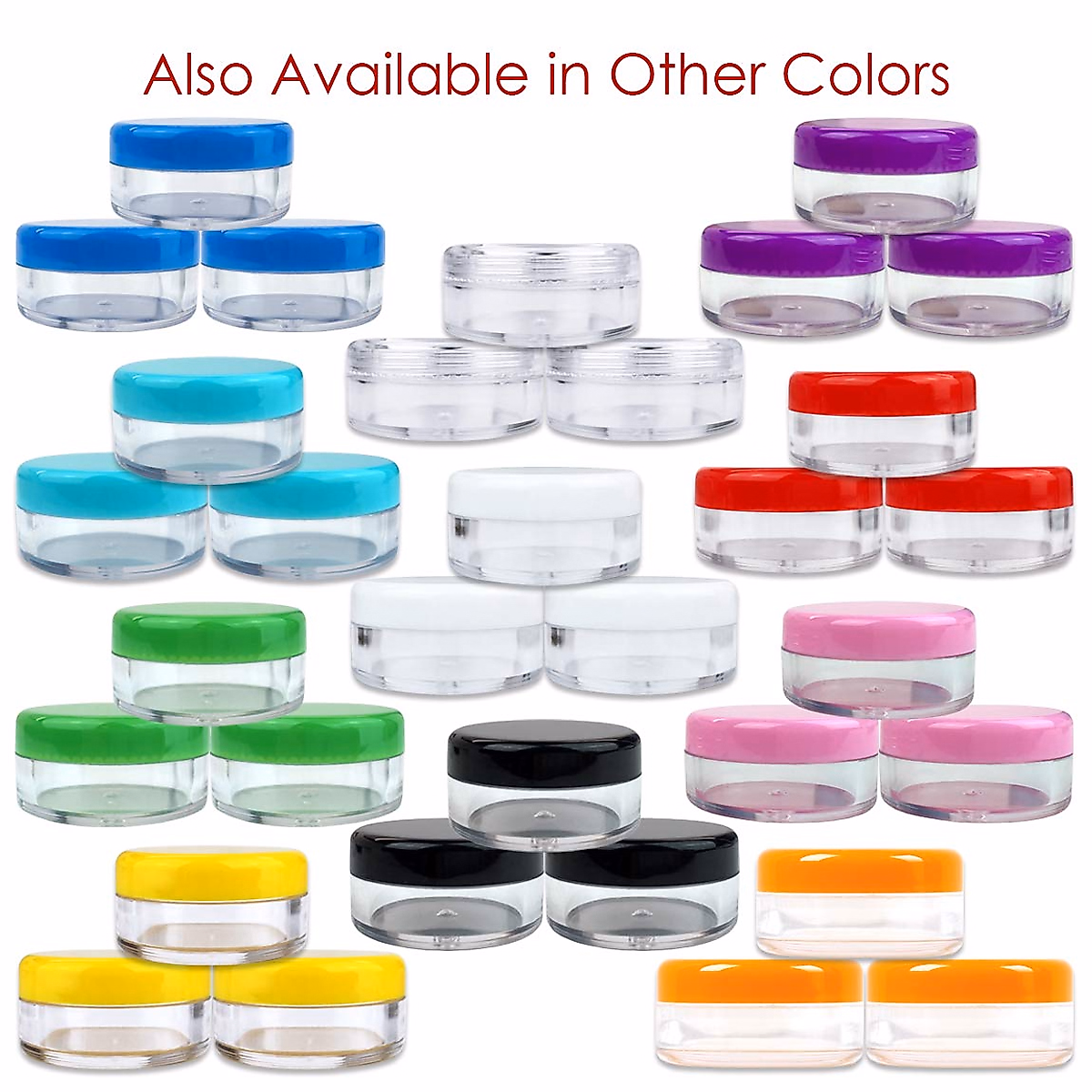 (Quantity: 50 Pieces) Beauticom 5G/5ML Round Clear Jars with Teal Sky Blue Lids for Scrubs, Oils, Toner, Salves, Creams, Lotions, Makeup Samples, Lip Balms - BPA Free