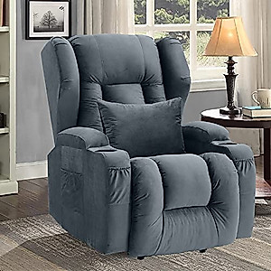 SAMERY Lift Chair Recliners for Elderly with Massage and Heat Electric Power Lift Recliner Chair Sofa with Multi Positions, 4 Pockets, Lumbar Pillow and 2 Remote Controls with USB…