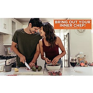 Commercial CHEF Professional Chef Knife with Sharpener - 8 Inch Chef's Knives - Well Balanced Full Tang Ultra Sharp Kitchen Knife - High Carbon Stainless Steel - Long Lasting Cooking Knife - Gift Box