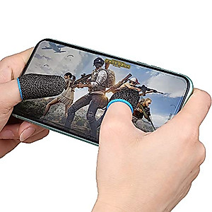 ZEPOHCK Gaming Finger Sleeves, [6 PCS] Game Controllers Finger Cover, Breathable Anti-Sweat Silver Fibre Finger Cot Improve Sensitivity for Rules of Survival/Knives Out for Android & iOS