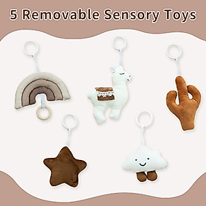 Razee Baby Gym Mat Infant Activity Gym Mudcloth Baby Activity Center with Play Mat with 5 Toys for Babies as Shower Use