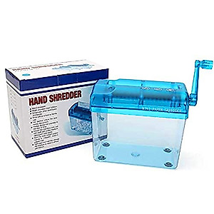 Portable Hand Shredder A6 Paper Shredder AJDOLL Manual Paper Shredder Mini Paper Cutting Machine with 1.5L Basket Office School Home Desktop Stationery for Paper Bills Receipts