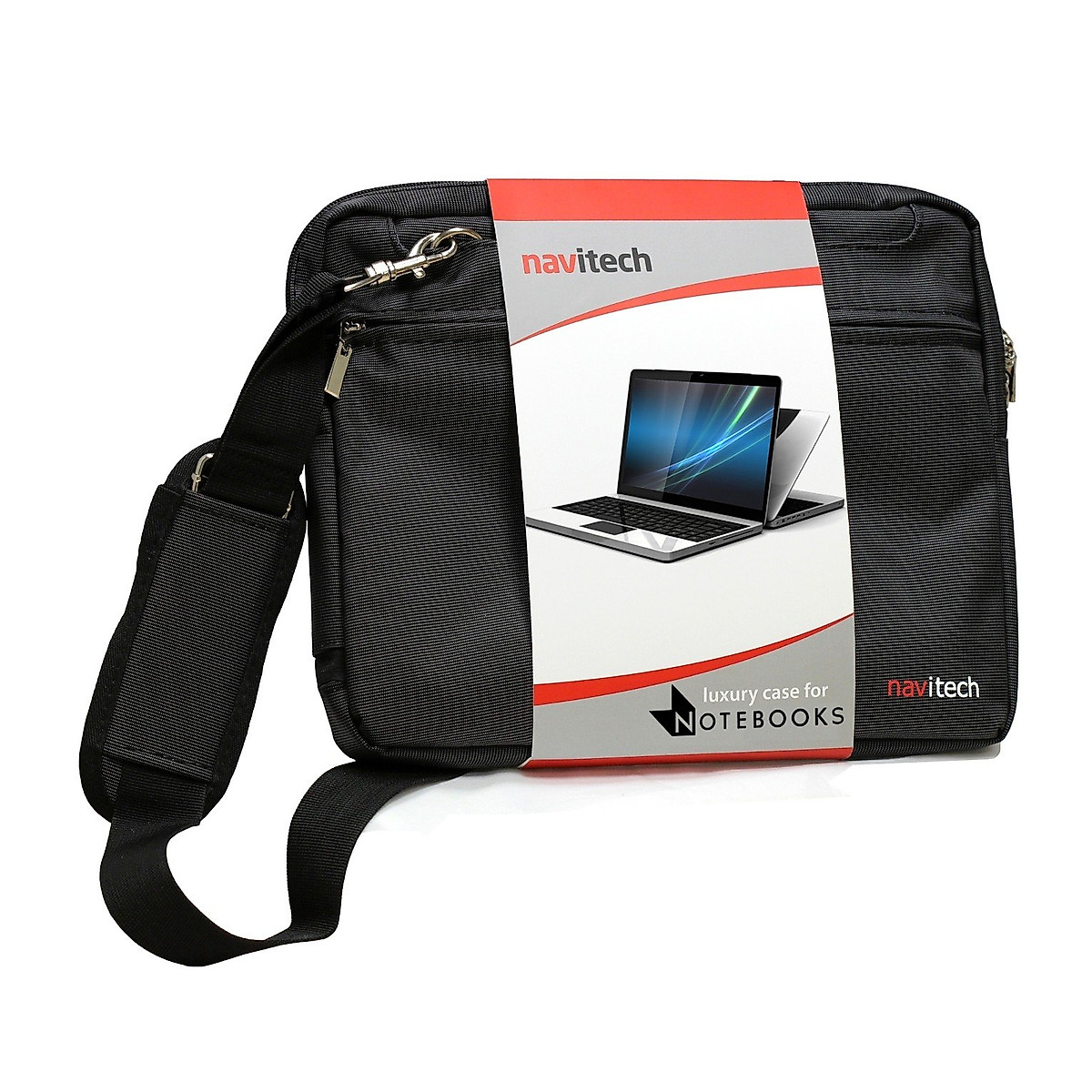 Navitech Black Sleek Premium Water Resistant Shock Absorbent Carry Bag Case Compatible With Toshiba Satellite Radius 14