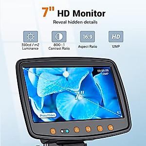 Leipan Digital Microscope with 7" LCD Screen,1500X Magnification Soldering Microscope with HDMI,Coin Microscope with 12MP Image Sensor,Windows/Mac/TV Compatible（32GB Card）
