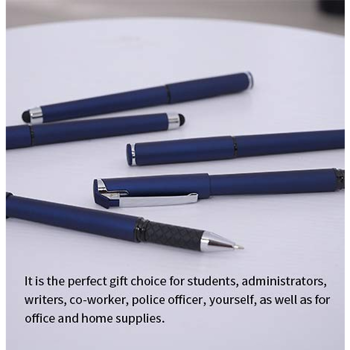 MiSiBao 0.7mm Black Ink Gel Ink Rollerball Pens 2 in 1 Medium Point Pens with Stylus Work Pen Smooth Writing for Office Black gel pen (18pack-Black Ink)