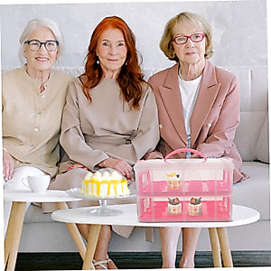 LALAFINA Box cake packing box cupcake holder with lid cake container holder cupcake carrier with lid egg trays carrier cake carrier holder tart carrier Dessert table bakeware plastic