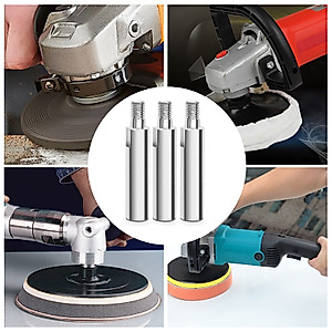 Rierdge Angle Grinder Extension Connecting Rod, 3/8" M10 Thread Hole 80mm Extension Shaft Stainless Steel Rotary Extension Shaft for 100 Type Angle Grinder, 3 Pcs