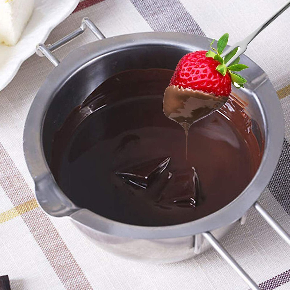 Chocolate Melting Pot, 400ml Stainless Steel Double Boiler Pot Universal Melting Pot for Melting Chocolate, Candy, Soap and Candle Making