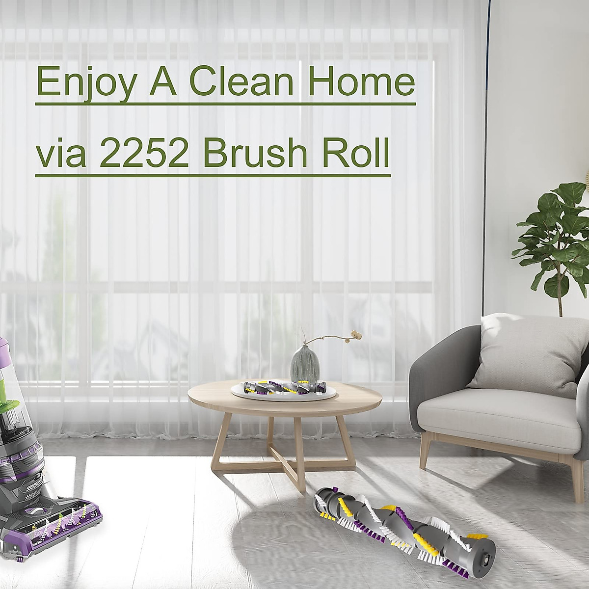 FFsign 2252 Brush Roll & 2 Belts Replacement Compatible with Bissell Cleanview 2252 2254 2489 22543 24899 1327 1333 1813 1819 1820 Vacuum, for Part No.1604545 Roller Brush